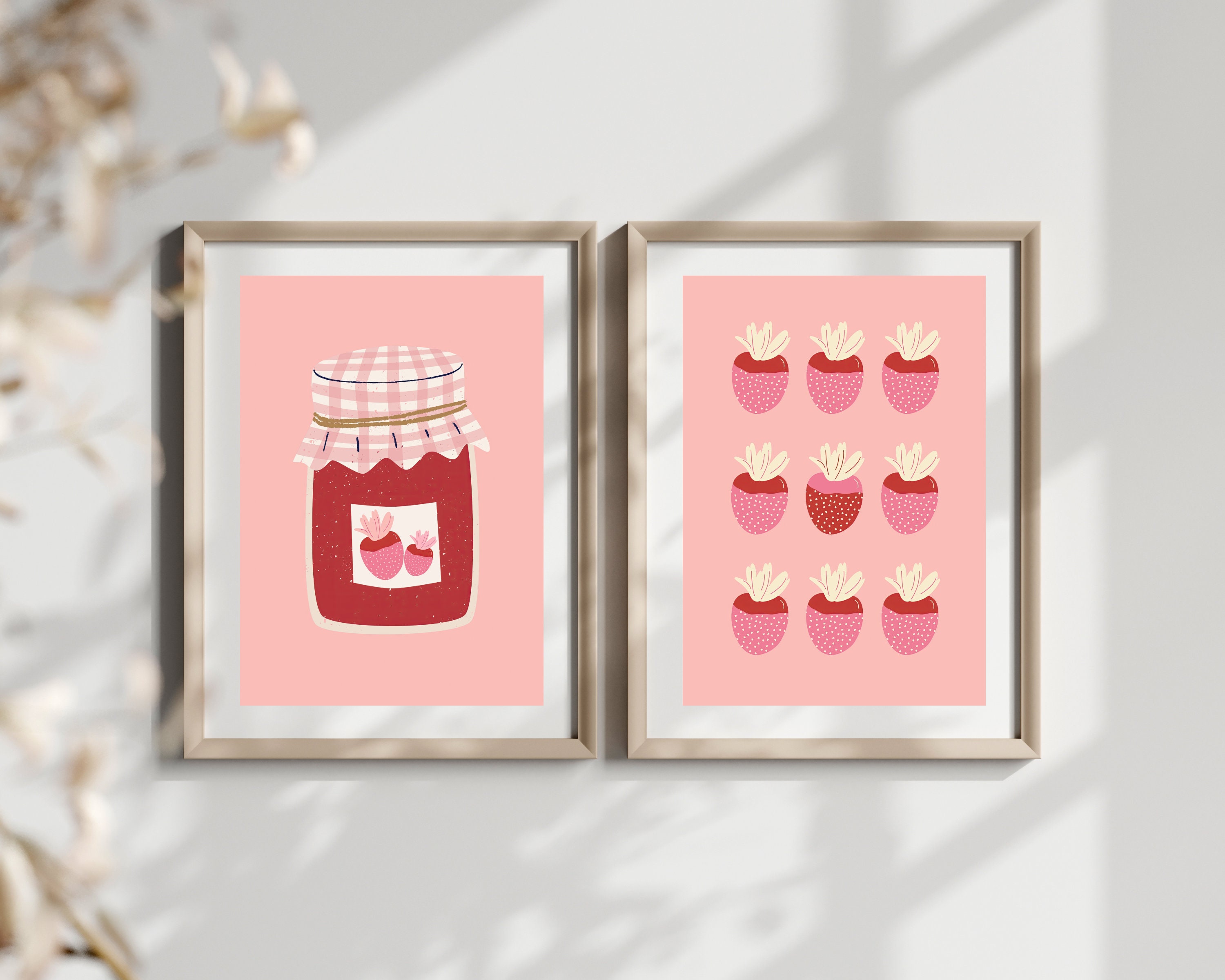 Strawberry Jam Print, Printable Jam Wall Art, Strawberries Wall Decor ...