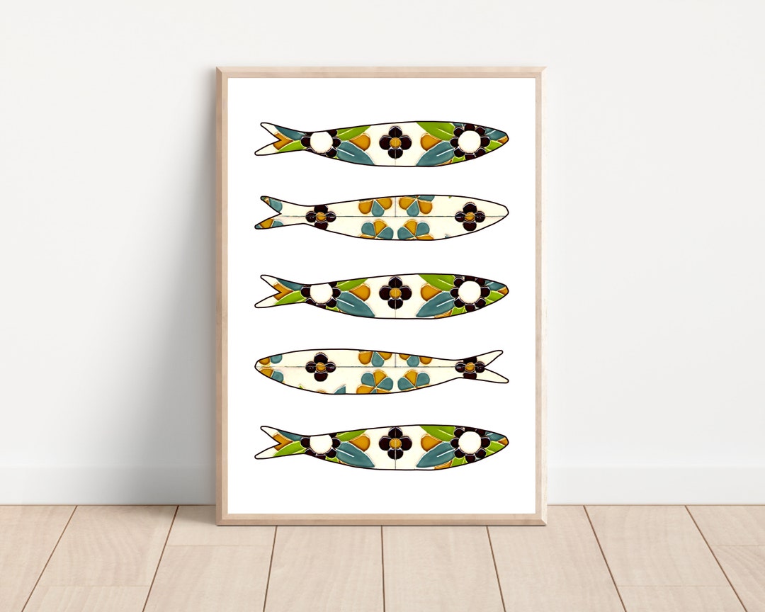 Portuguese Sardine Digital Wall Art Print, Lisbon Wall Art, Printable ...