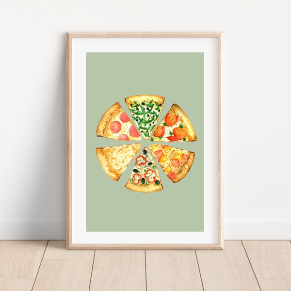 Italian Food Print Pizza - Etsy