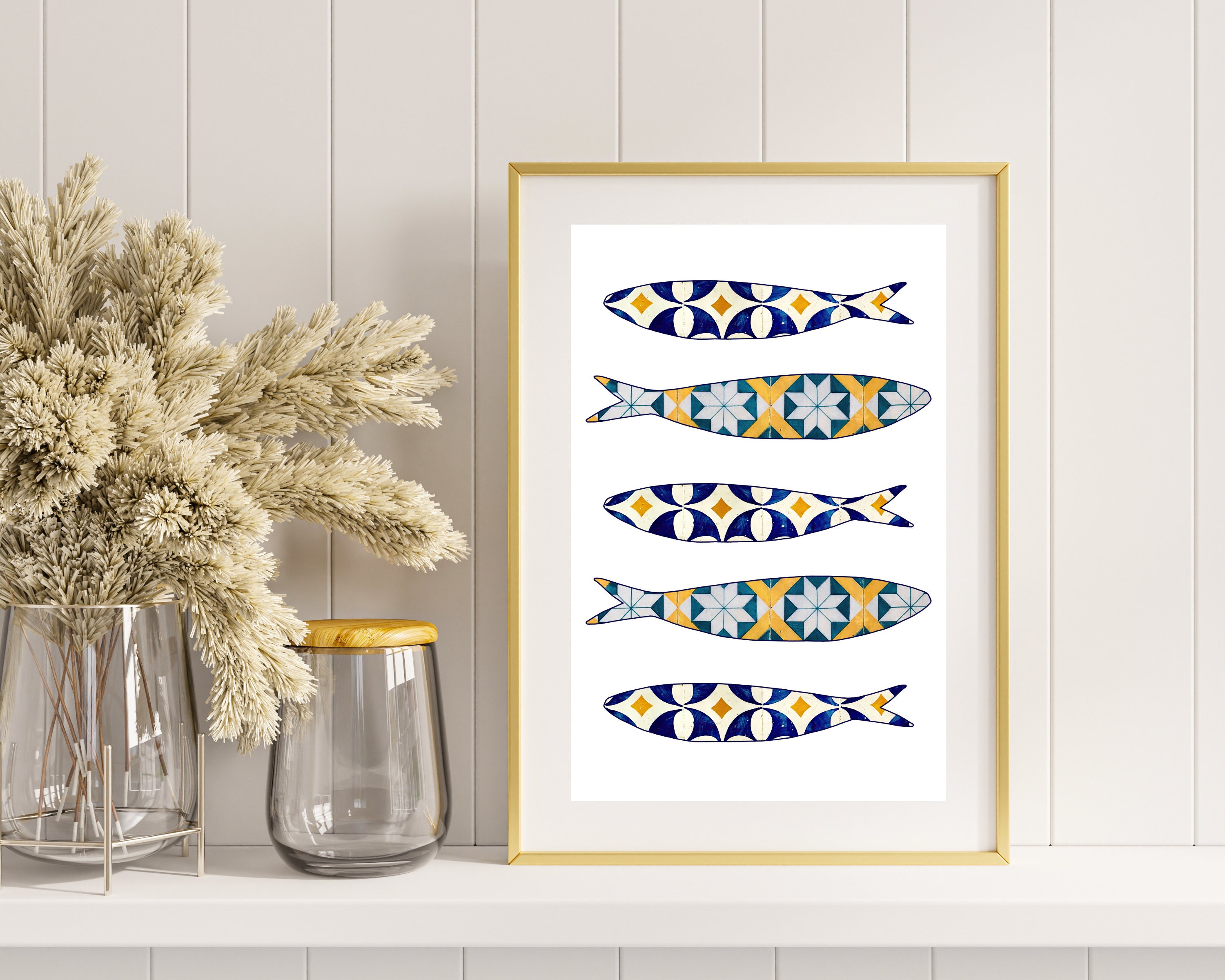 Portuguese Sardine Tile Wall Art Print, Portugal Sardine Tile Wall ...