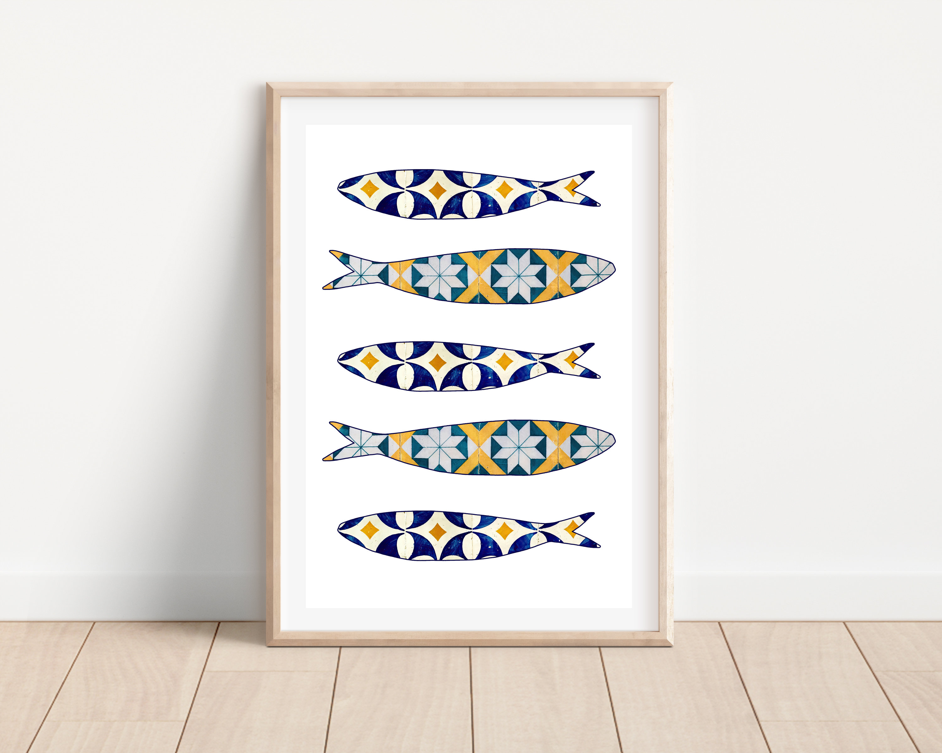 Portuguese Sardine Tile Wall Art Print Portugal Sardine Tile - Etsy