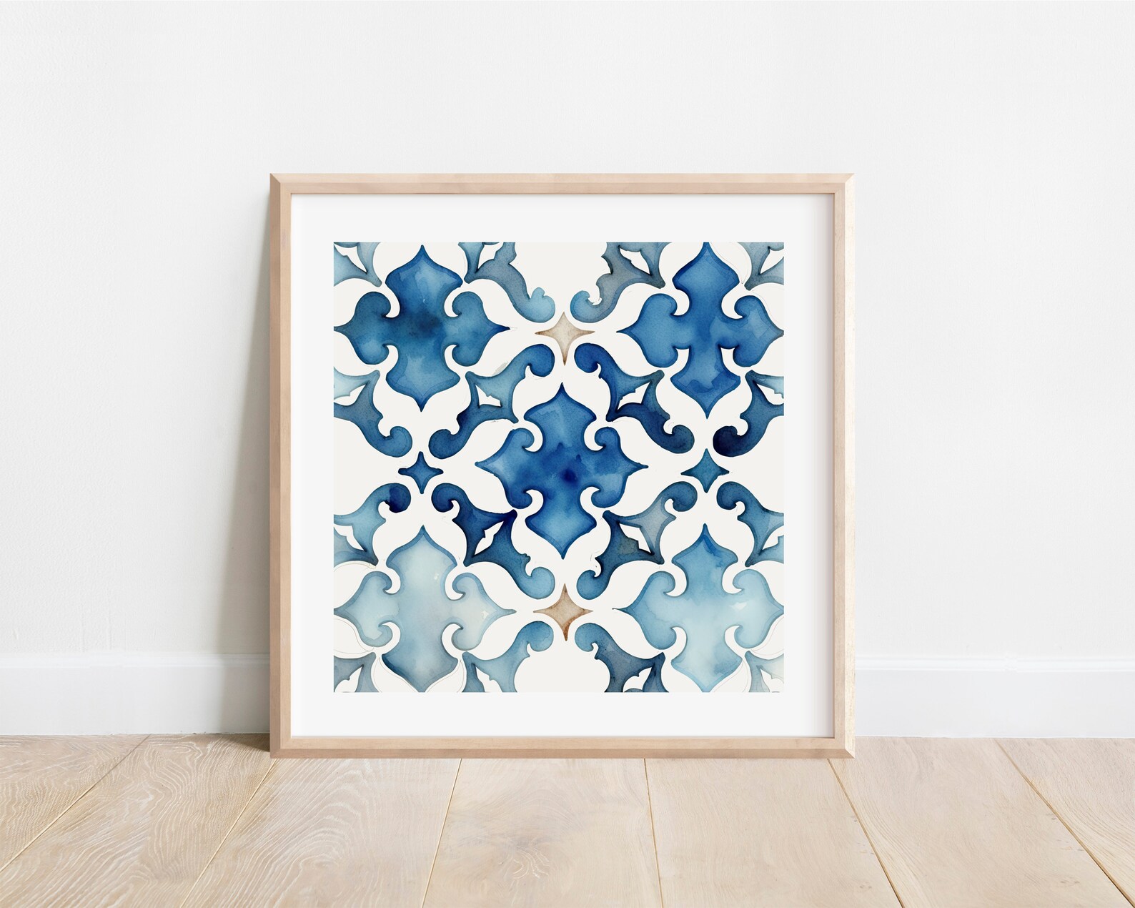 Moroccan Tile Print Moroccan Printable Wall Art Watercolor Tile Artwork ...