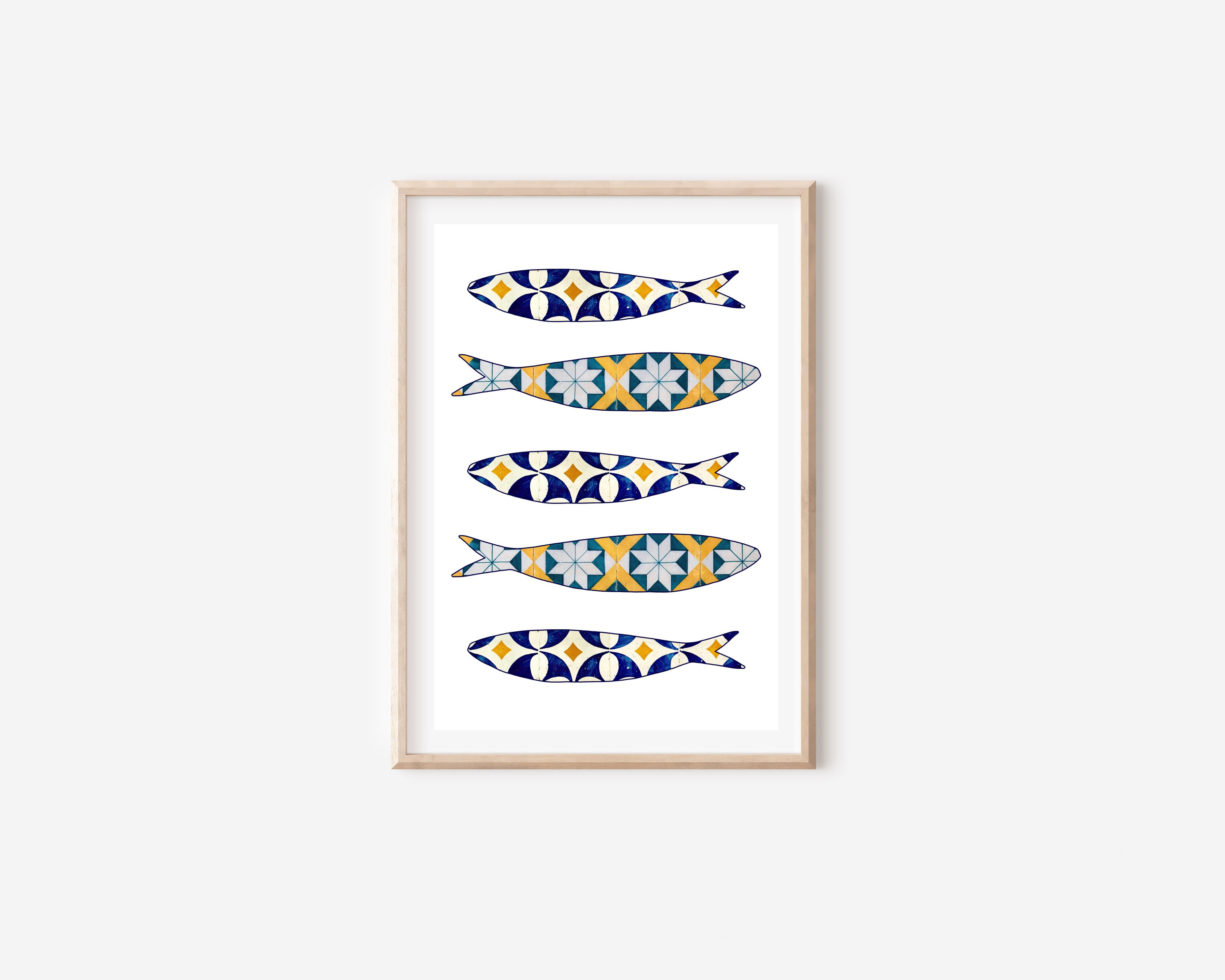 Portuguese Sardine Tile Wall Art Print Portugal Sardine Tile - Etsy