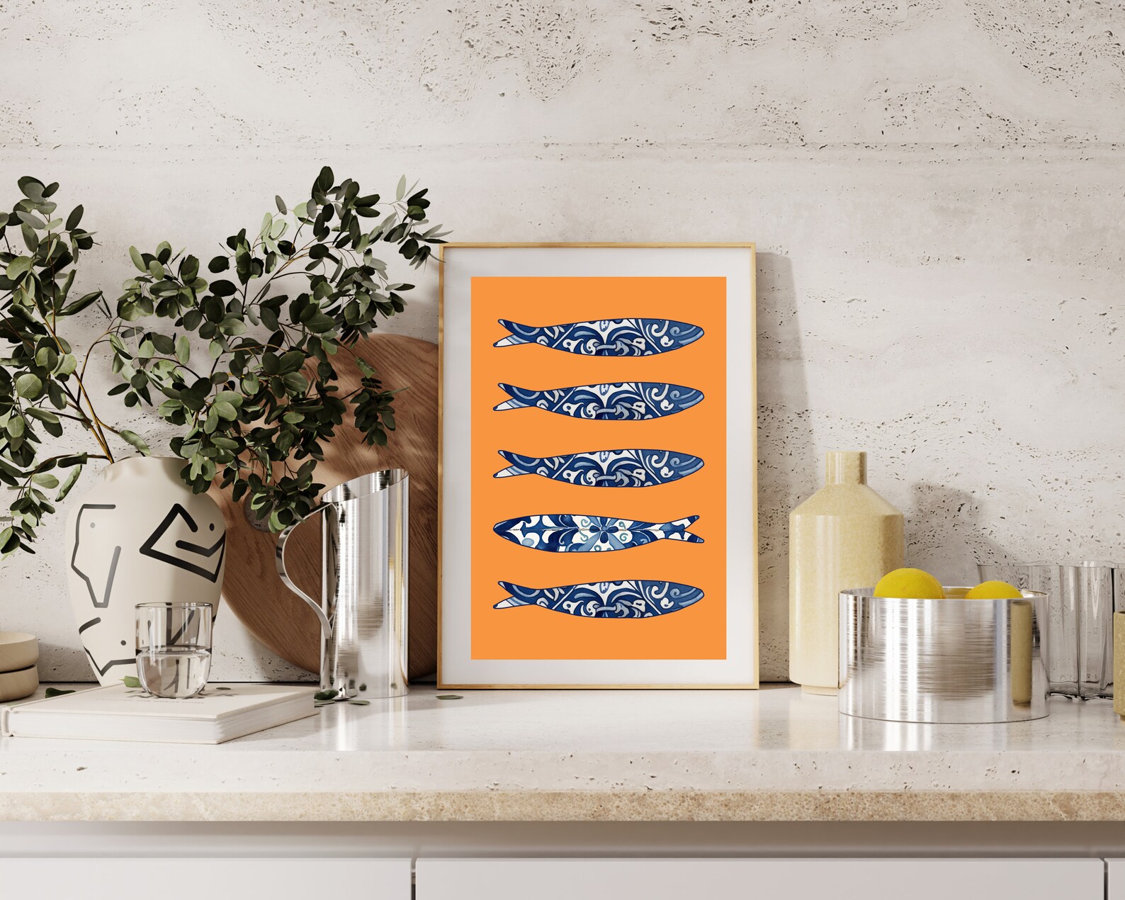 Portuguese Sardine Tile Print, Portugal Tile Art, Portuguese Wall Art ...