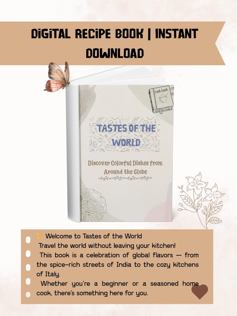 Aesthetic World Recipe Ebook – 25+ Global Recipes | Instant Download ...