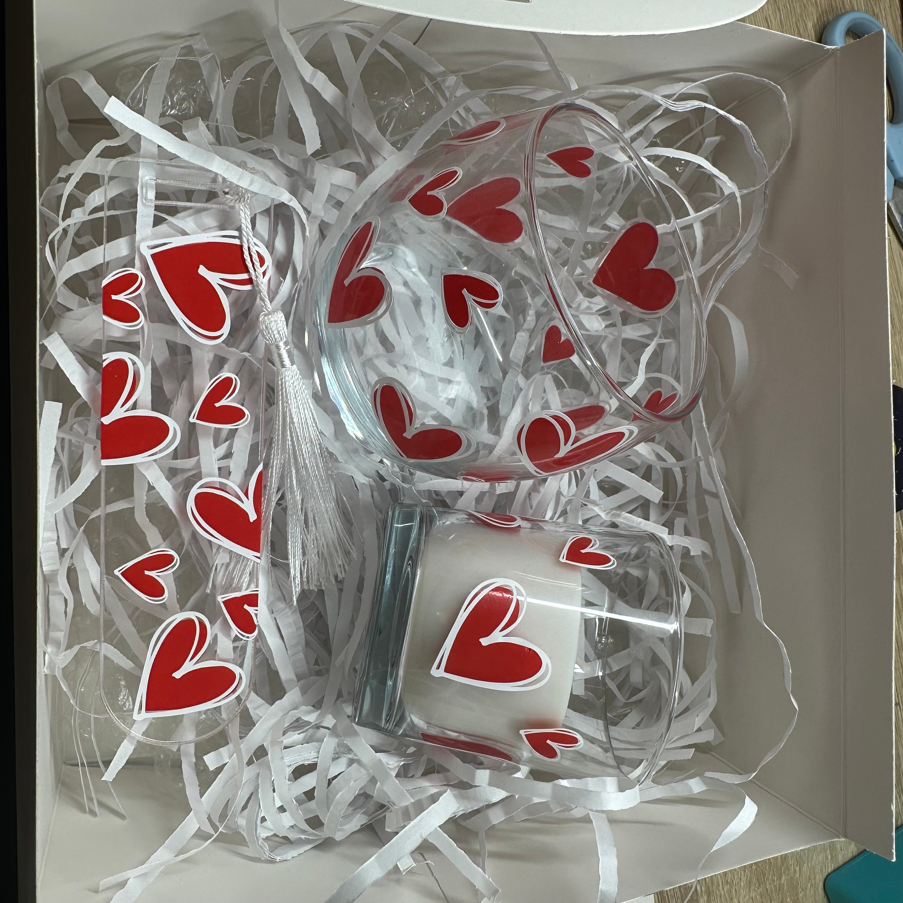 Hearts Gift Set- Personalised- Red Heart Set- Love- Valentines Gift ...