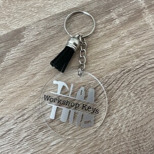 Acrylic Workshop Keys Keyring- Work Keychain- Tools Pendant- Perfect ...