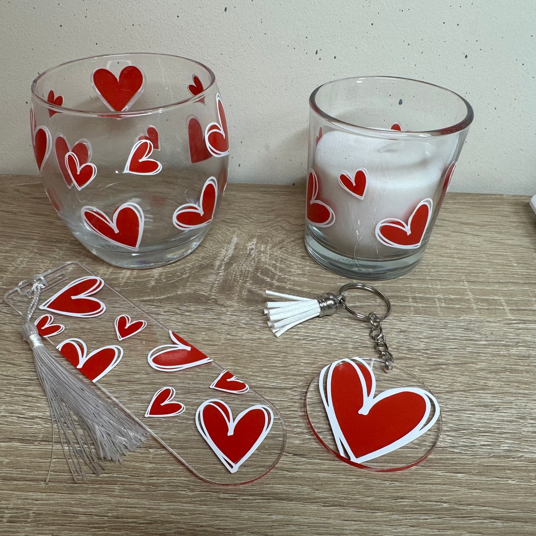 Hearts Gift Set- Personalised- Red Heart Set- Love- Valentines Gift ...