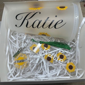 Sunflower Gift Set Box- Sunflower Gift Set- Custom With Name ...