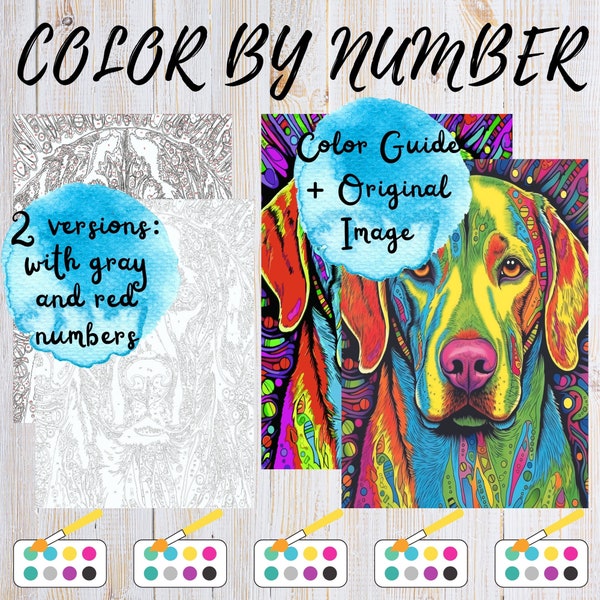 Paint by Number Dog - Etsy