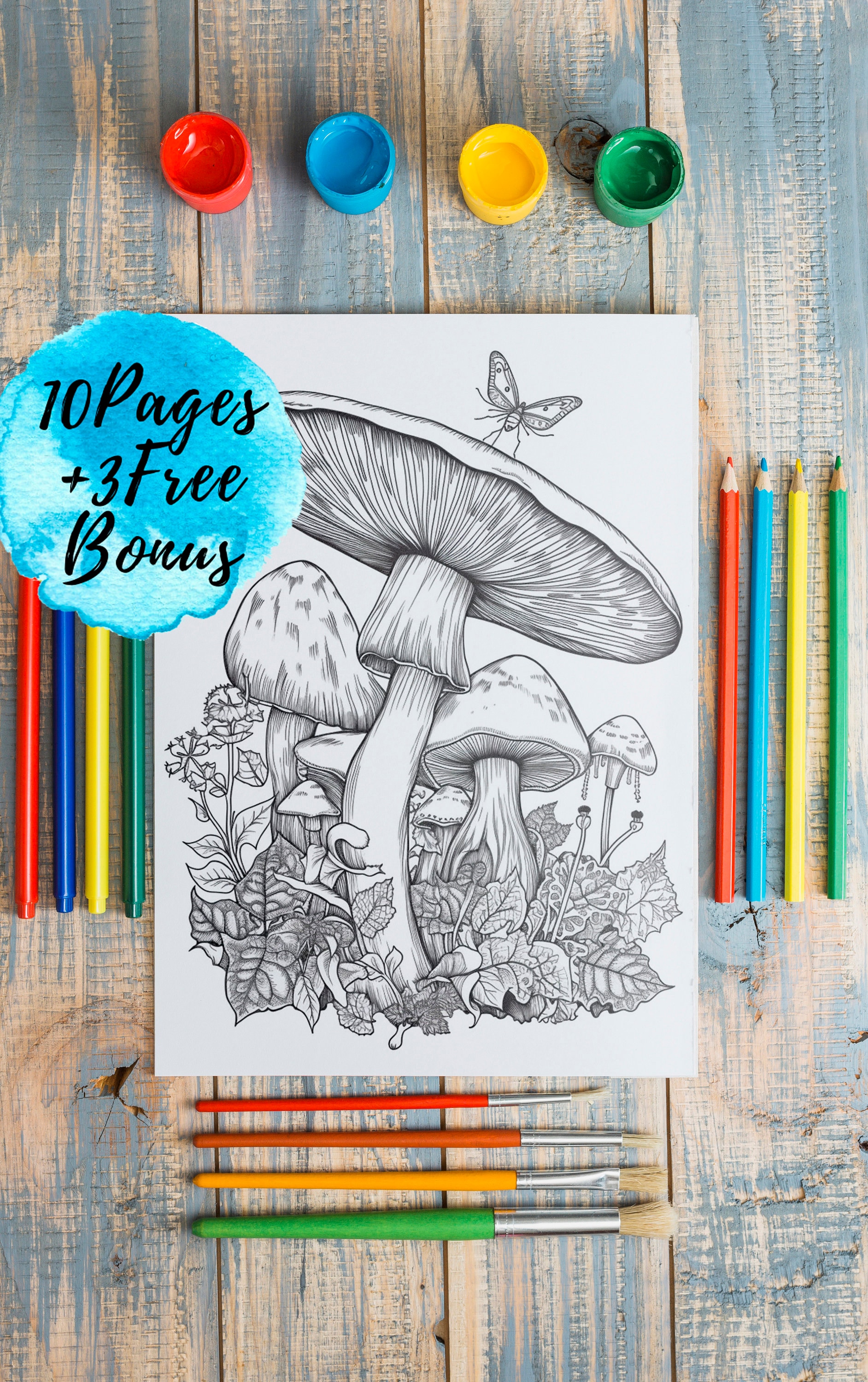 Printable Coloring Pages for Adults and Kids 10 Pages 3 - Etsy