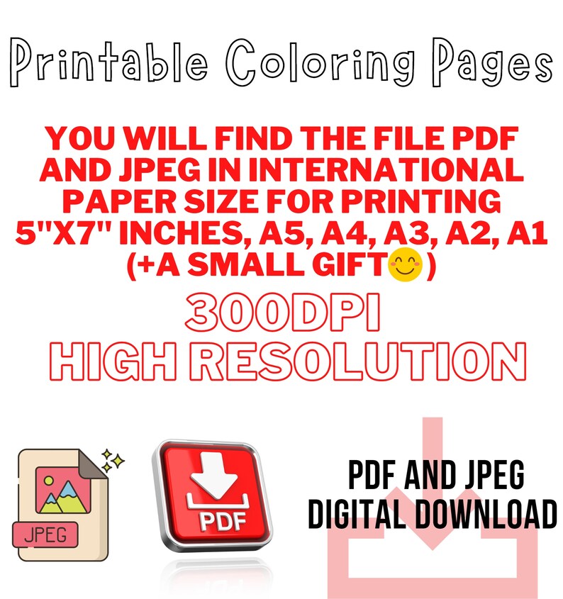 Páginas para colorear imprimibles para adultos y niños libro - Etsy México