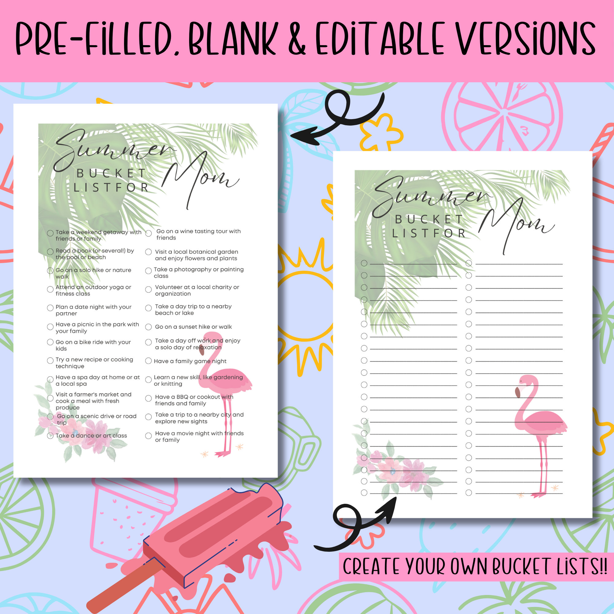 Printable Summer Bucket List Summer Activities Family Teens Kids Mom ...