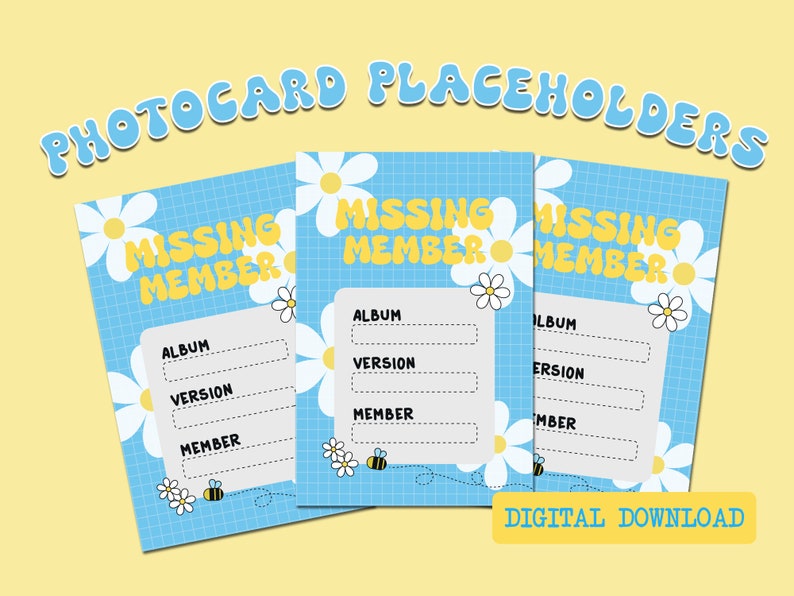 DIGITAL DOWNLOAD | Photocard Binder Placeholders | Kpop Binder Filler ...