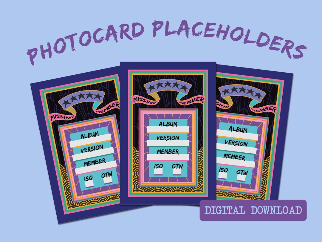 Stray Kids 5-STAR Photocard Binder Placeholders (digital Download) - Etsy