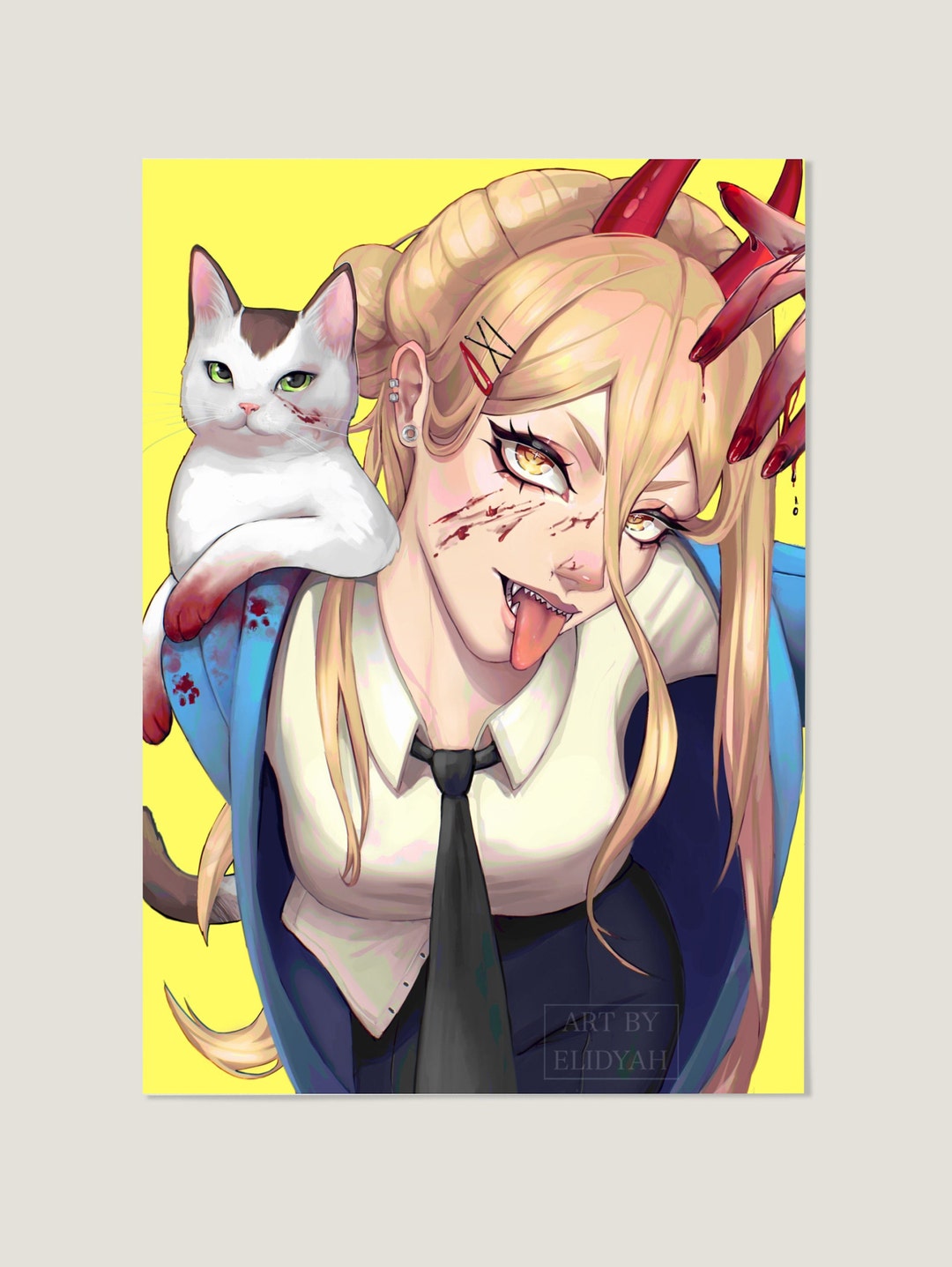 Power From Chainsaw Man Fanart Art Print Illustration by - Etsy