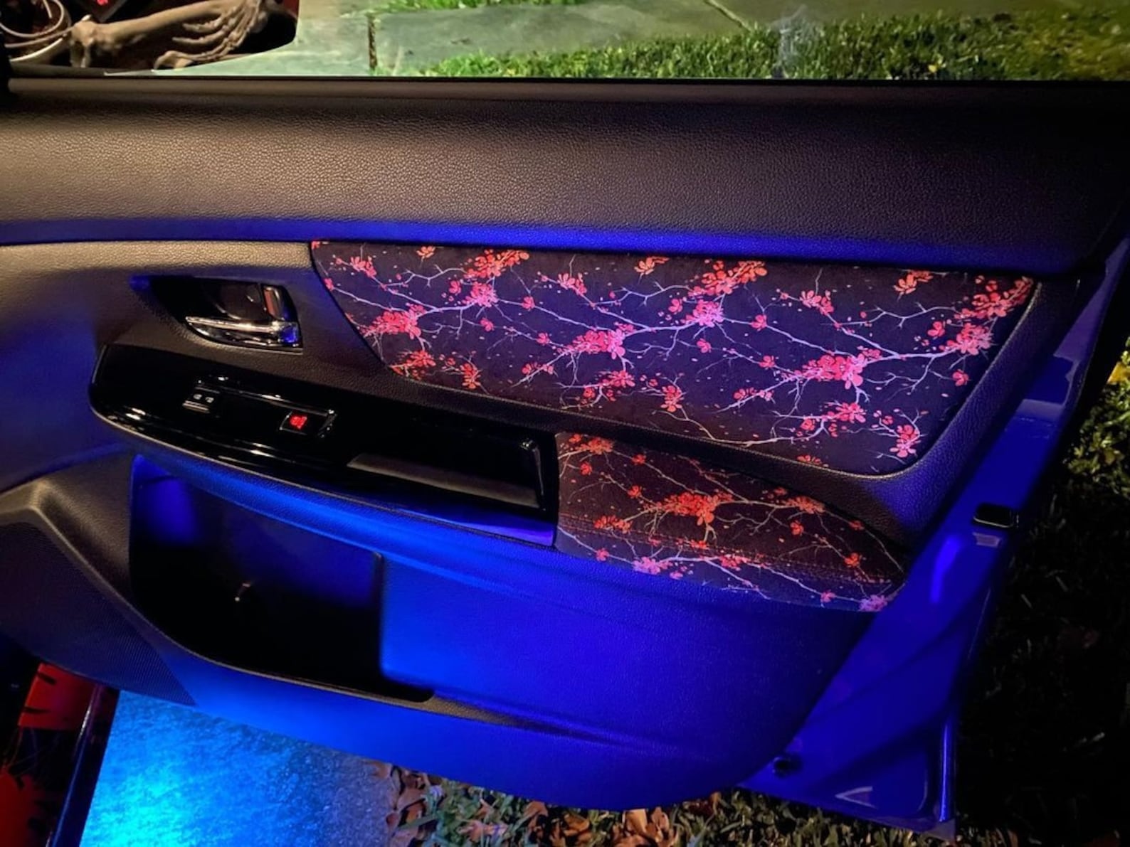 Black Sakura Amor Door Panel Fabrics | Door Cards | JDM Car Decorations ...