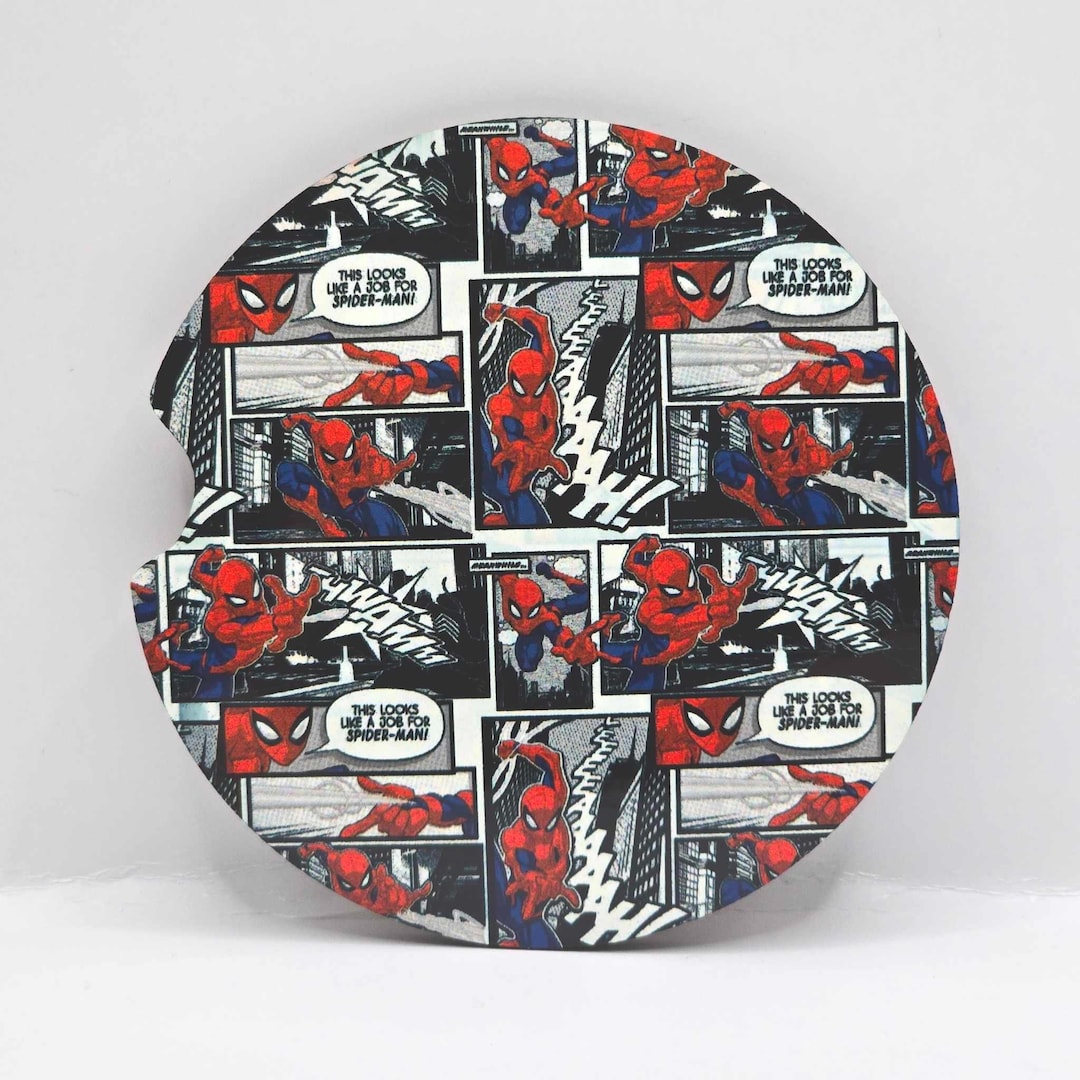 Spiderman Car Coasters - Anime Cup Holder Coaster - 2.75" Marvel ...