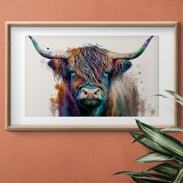 Multicolor Cow Painting - Etsy