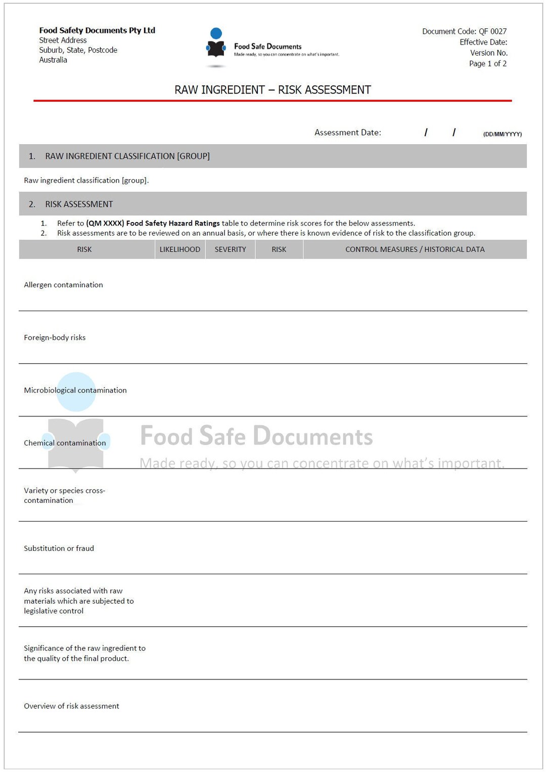 RAW INGREDIENT Risk Assessment - Etsy