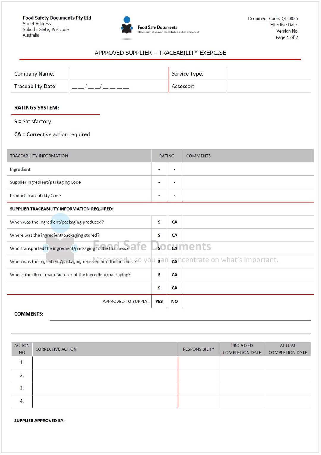 APPROVED SUPPLIER Traceability Exercise - Etsy