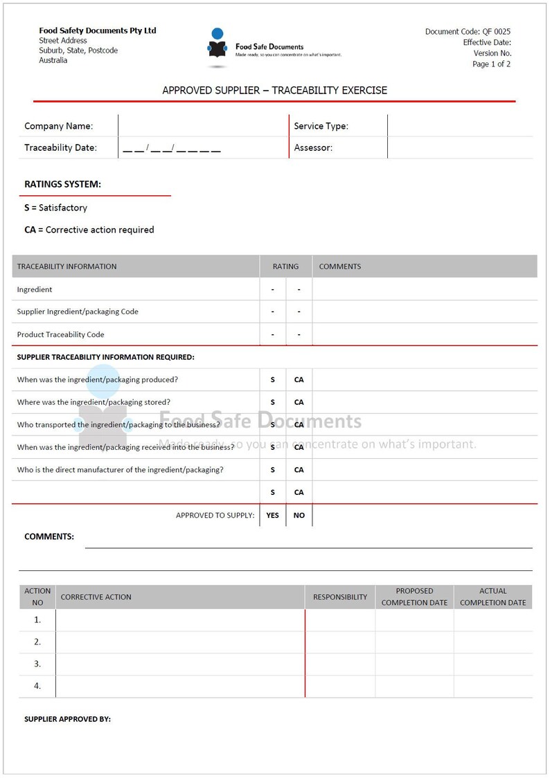 APPROVED SUPPLIER Traceability Exercise - Etsy