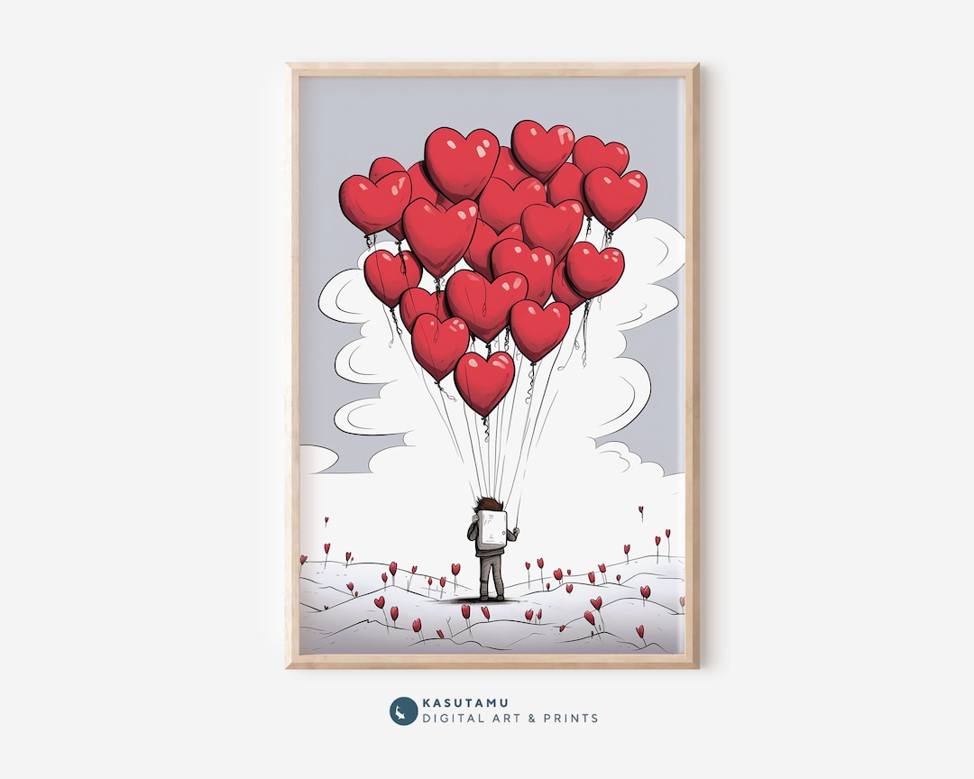 Love Balloons | PRINTABLE Retro Valentine's Day Poster, Snoopy, Tintin ...