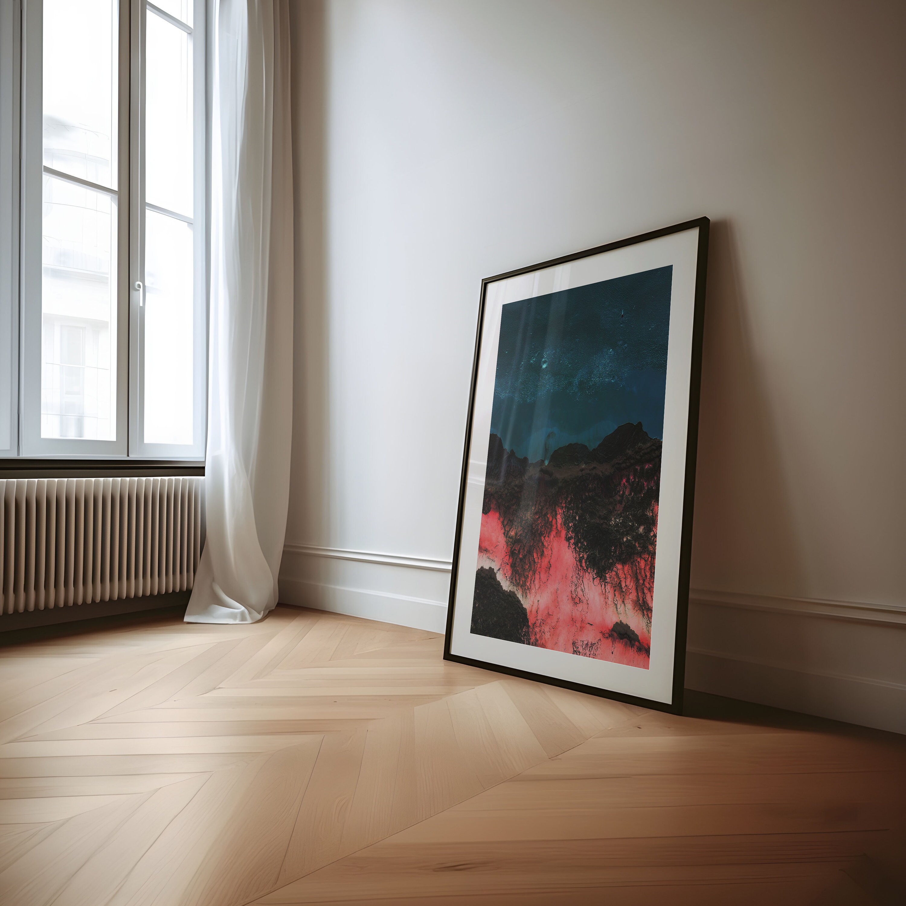 Hot Magma Print Abstract Volcano Art, Magma Art Print, Inverted Waves ...