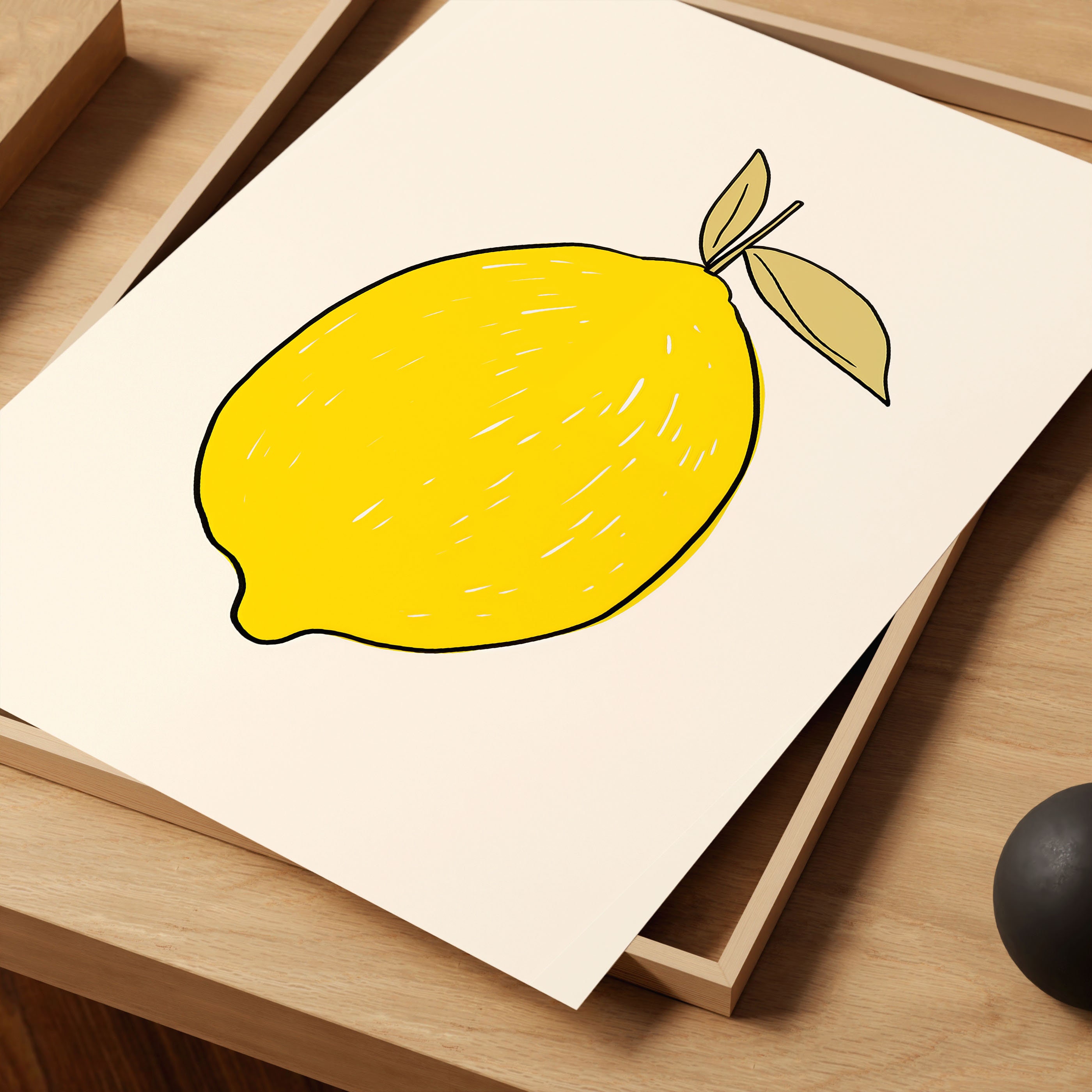 Lemon Sketch Print Simple Line Art Print, Food Print, Trendy Kitchen ...