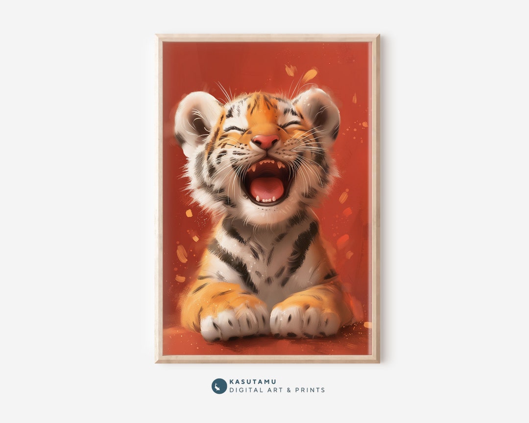 Joyful Little Tiger PRINTABLE Baby Tiger Wall Art, Tiger Cub, Decor for ...
