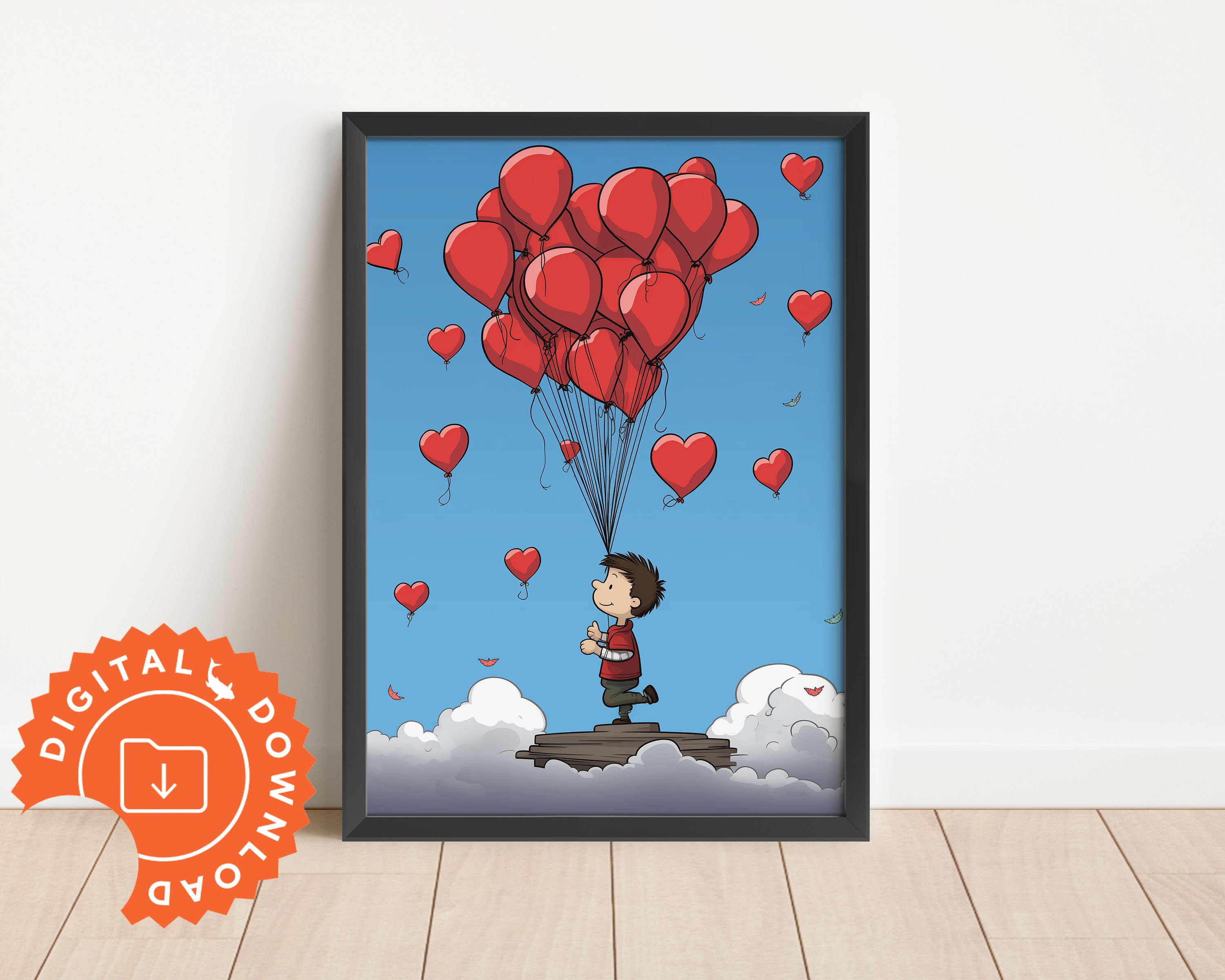 Sky High in LOVE PRINTABLE Retro Valentine's Day Poster, Snoopy, Tintin ...