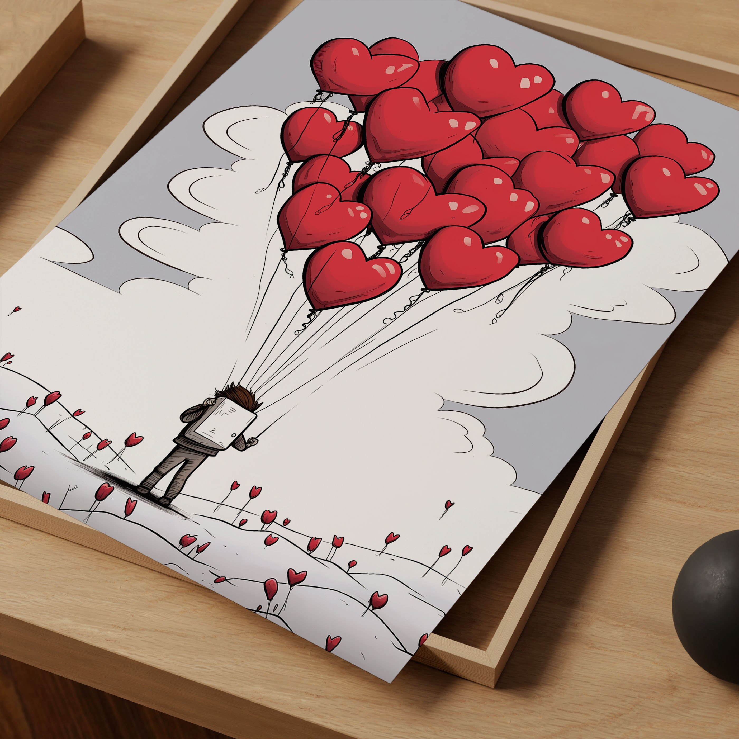 Love Balloons PRINTABLE Retro Valentine's Day Poster, Snoopy, Tintin ...