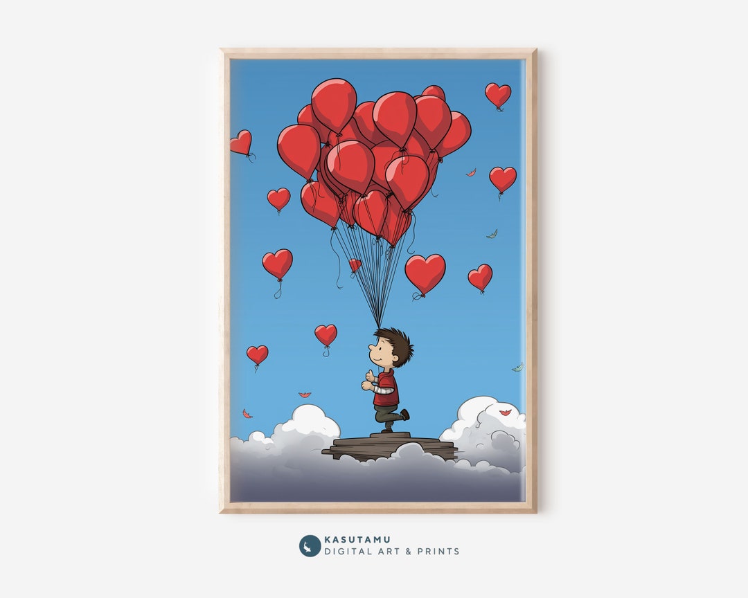 Sky High in LOVE | PRINTABLE Retro Valentine's Day Poster, Snoopy ...