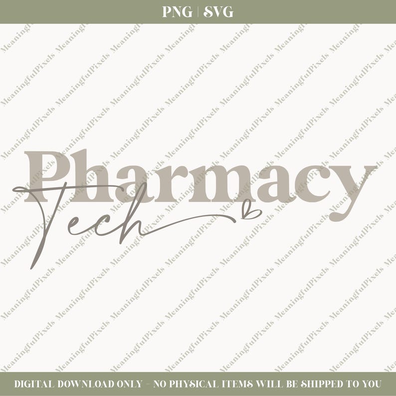 Pharmacy Tech SVG & PNG - Etsy