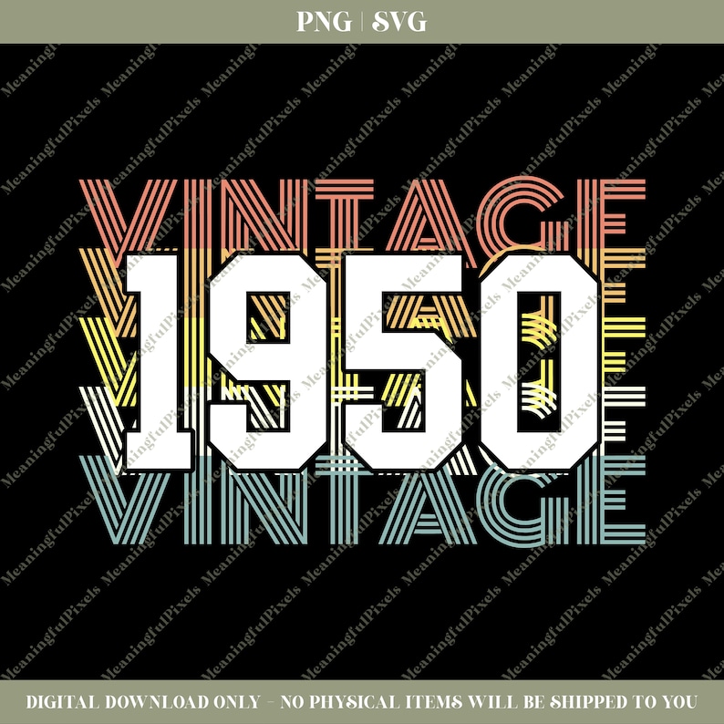 Vintage 1950 SVG & PNG - Etsy
