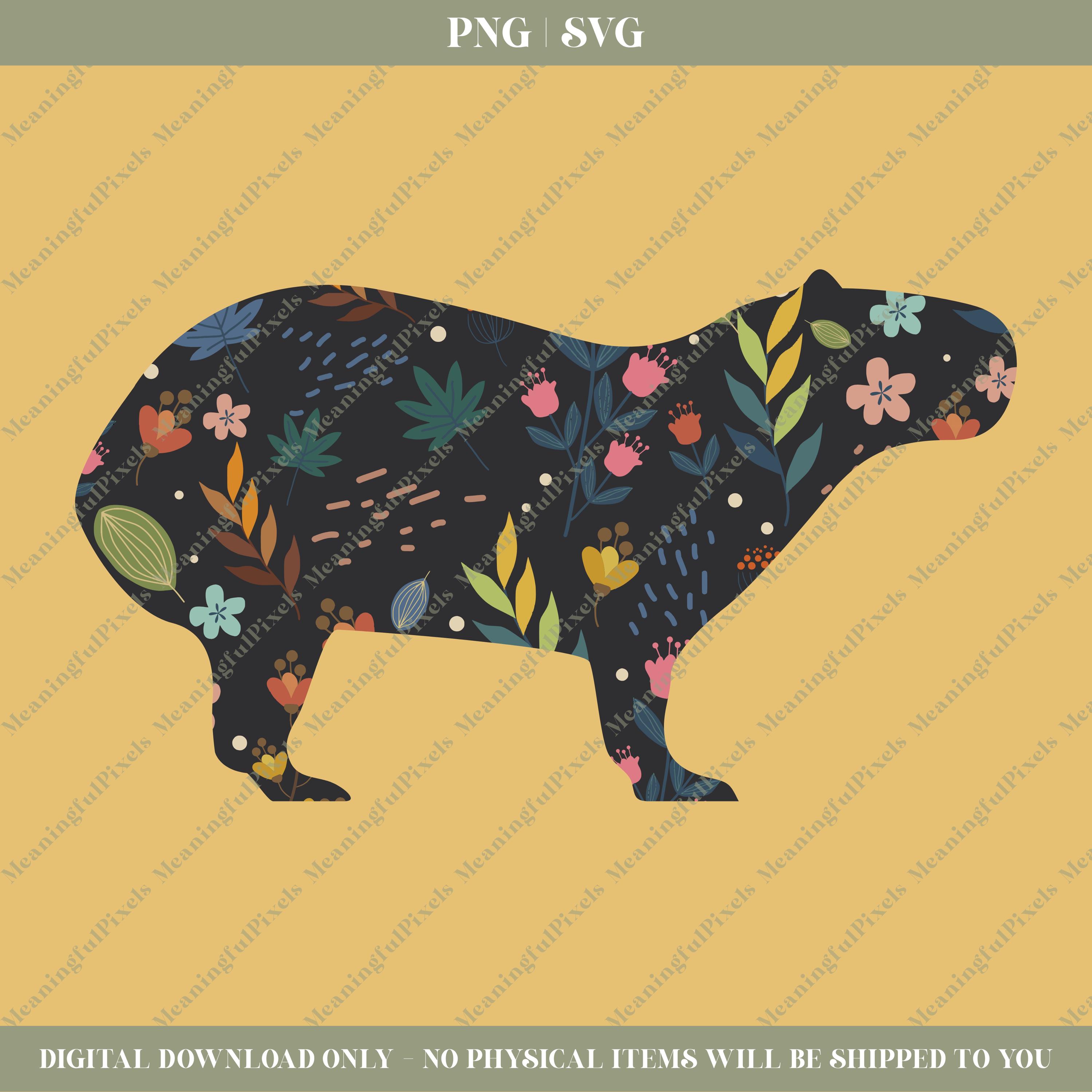 Floral Capybara | Capybara SVG & PNG - Etsy UK