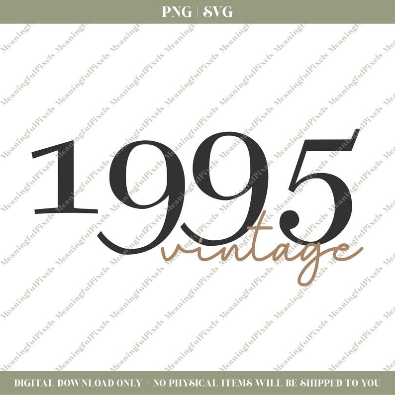 Vintage 1995 SVG & PNG - Etsy