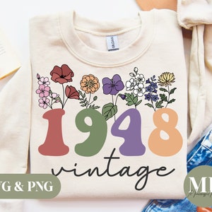 Vintage 1948 SVG & PNG - Etsy
