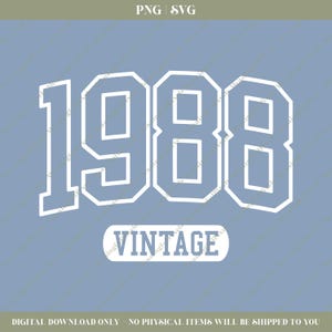 Vintage 1988 SVG & PNG - Etsy
