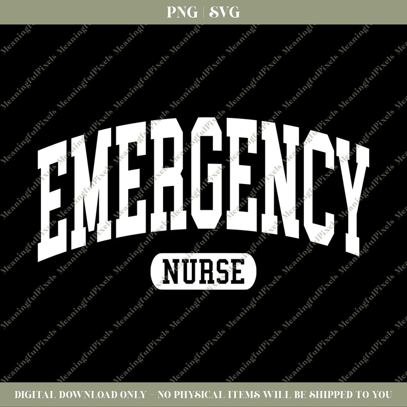 Emergency Emergency Nurse SVG & PNG - Etsy
