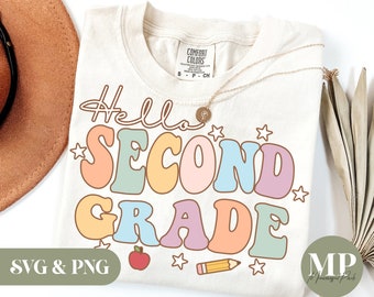 Back to School, Hello Second Grade Svg, 2nd Grade Svg, Second Grade ...