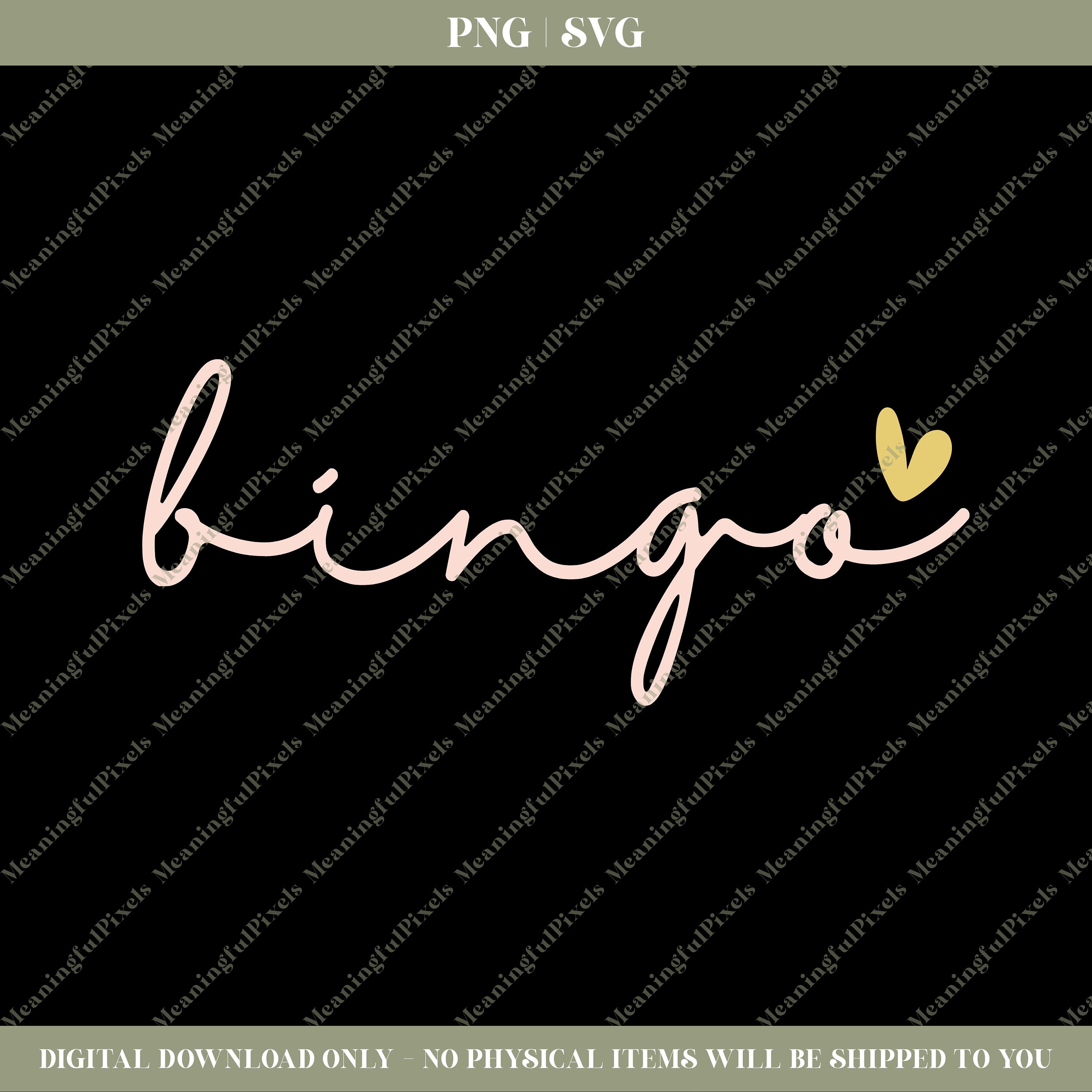 Bingo SVG & PNG - Etsy