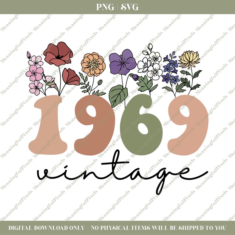 Vintage 1969 SVG & PNG - Etsy