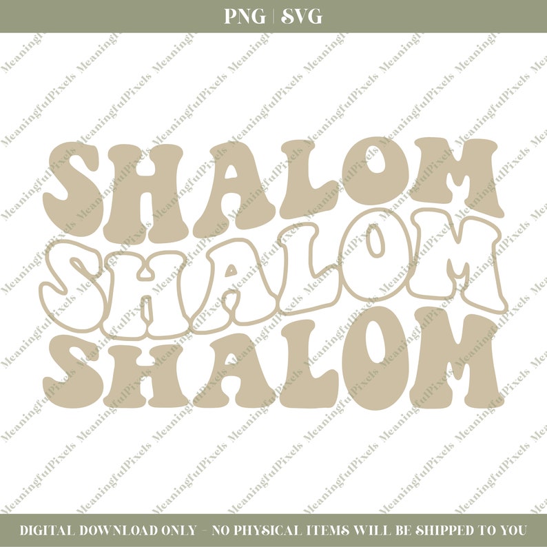Shalom SVG & PNG - Etsy