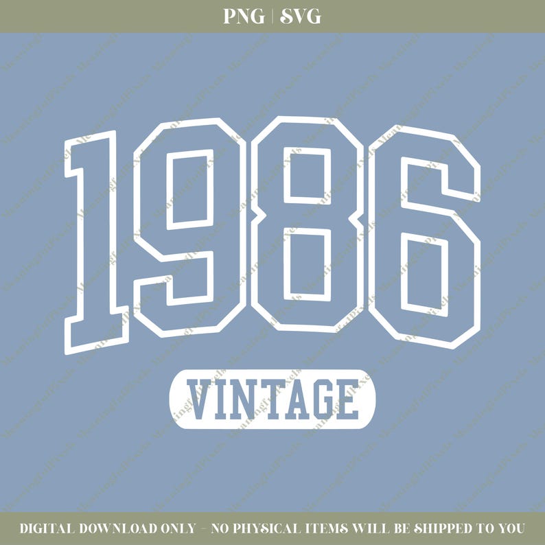 Vintage 1986 SVG & PNG - Etsy
