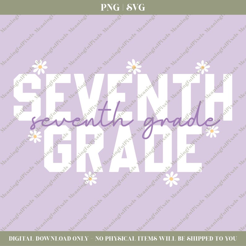 Seventh Grade SVG & PNG - Etsy