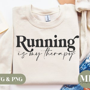 Running is My Therapy SVG & PNG - Etsy