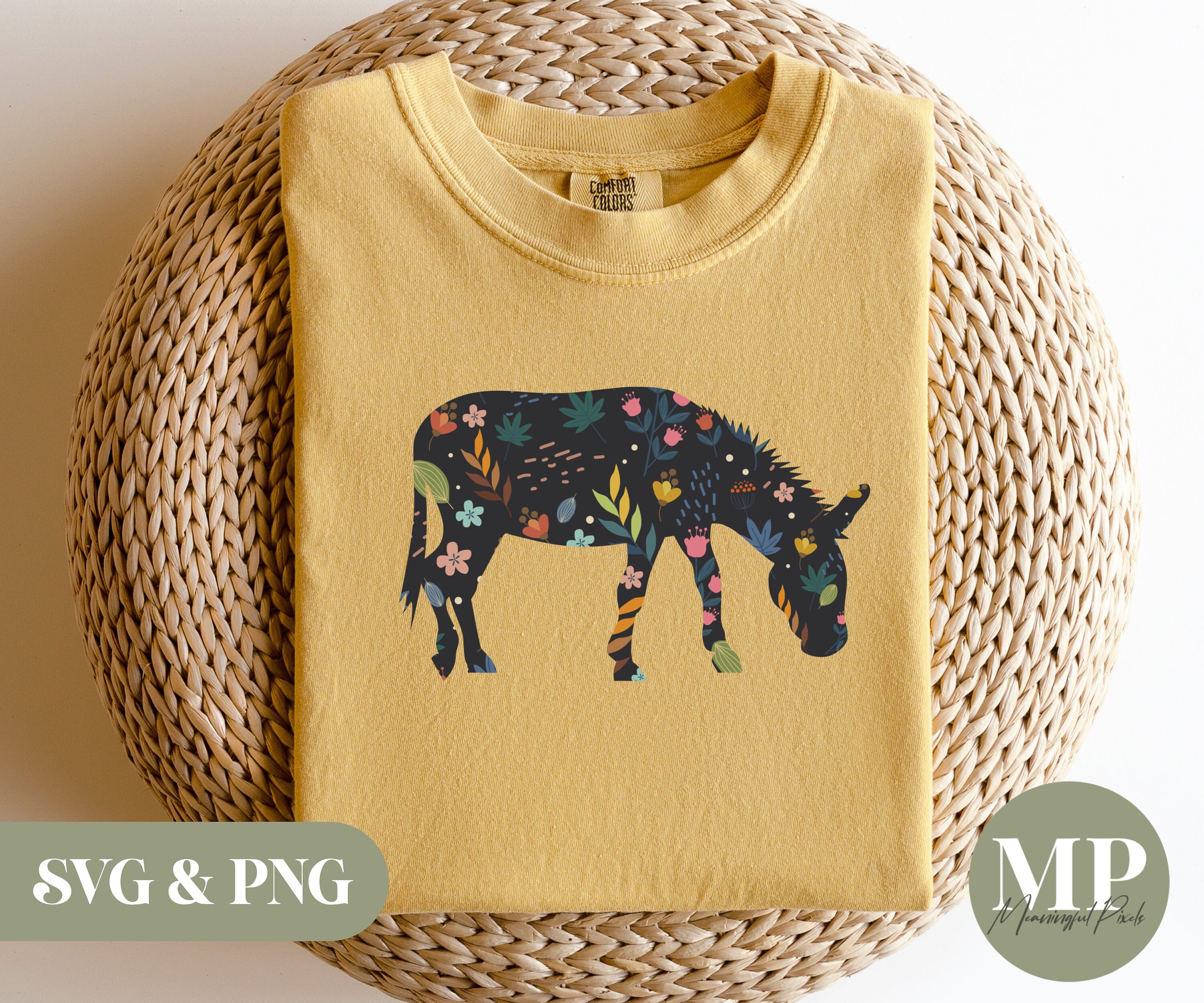 Floral Donkey | Donkey SVG & PNG - Etsy