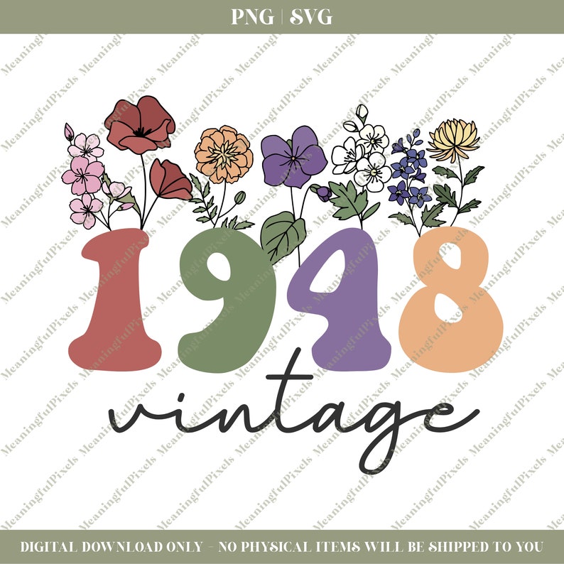 Vintage 1948 SVG & PNG - Etsy