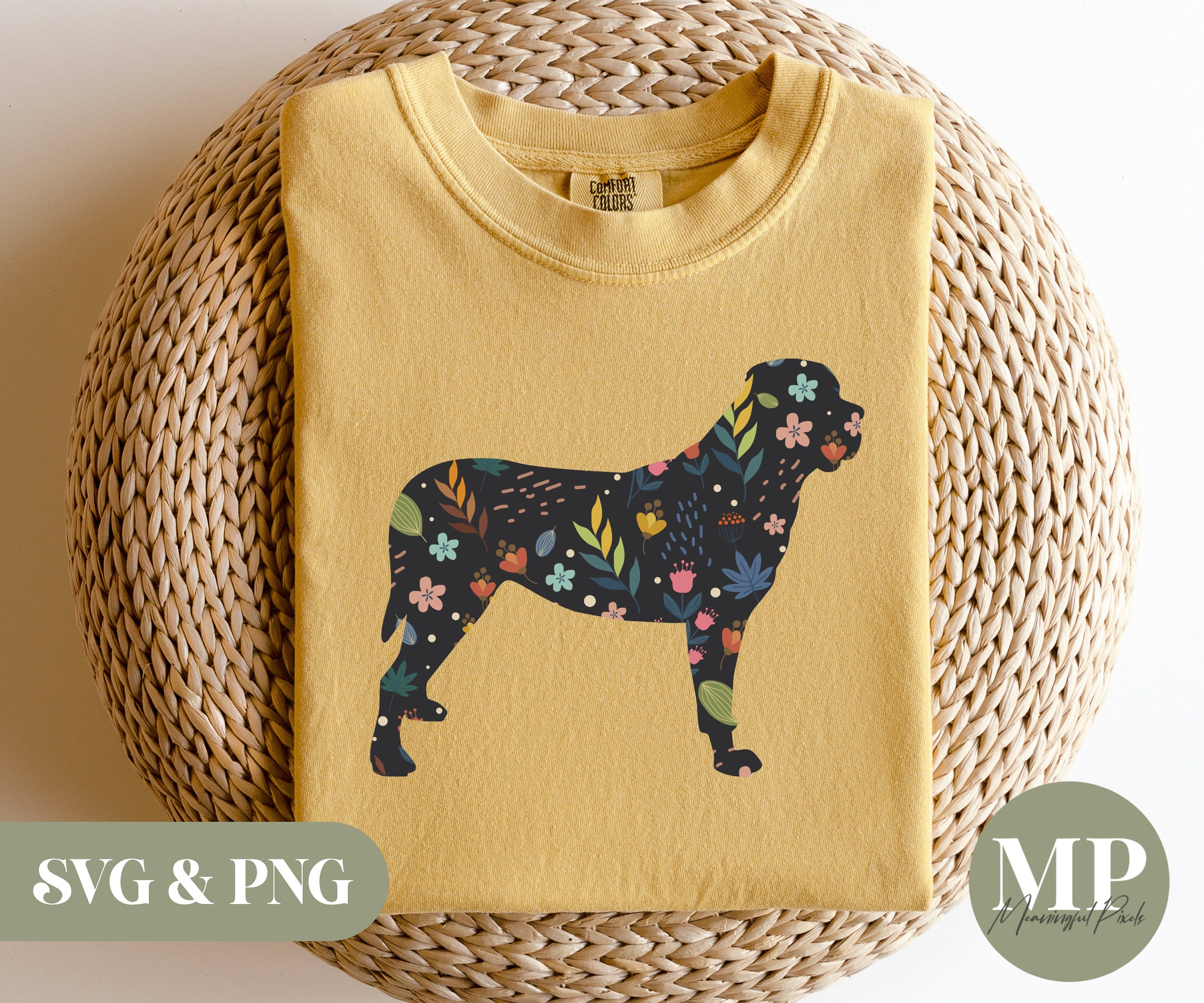 Floral Mastiff Mastiff SVG & PNG - Etsy